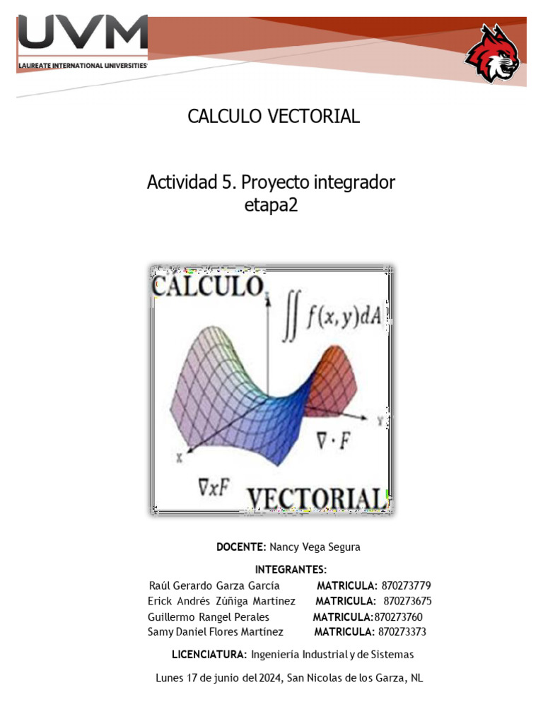 A5 - GRP - Pdf. Actividad 5 Proyecto Integrador Etapa2 | PDF | Fuerza | Vector Euclidiano