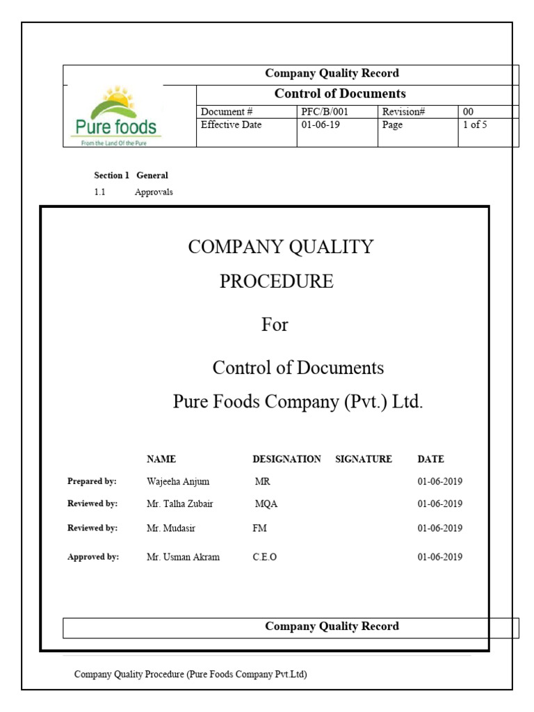 control of documents sop | Download Free PDF | Computing