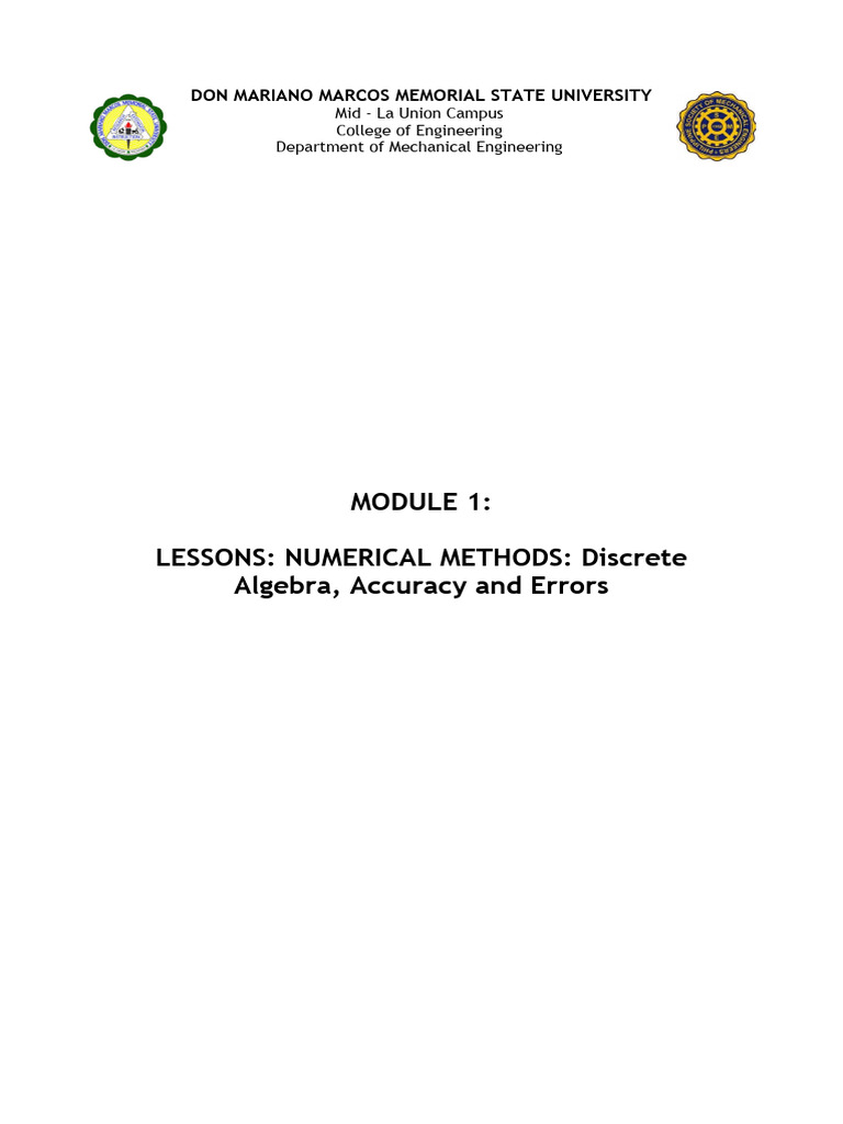 Module 1 Advance Math | PDF | Discrete Mathematics | Accuracy And Precision