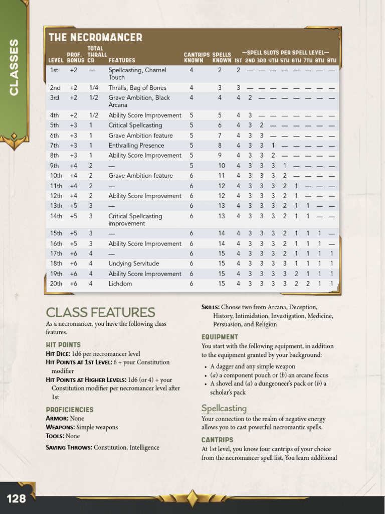 Necromancer Table | PDF | Dungeons & Dragons | Gary Gygax Games
