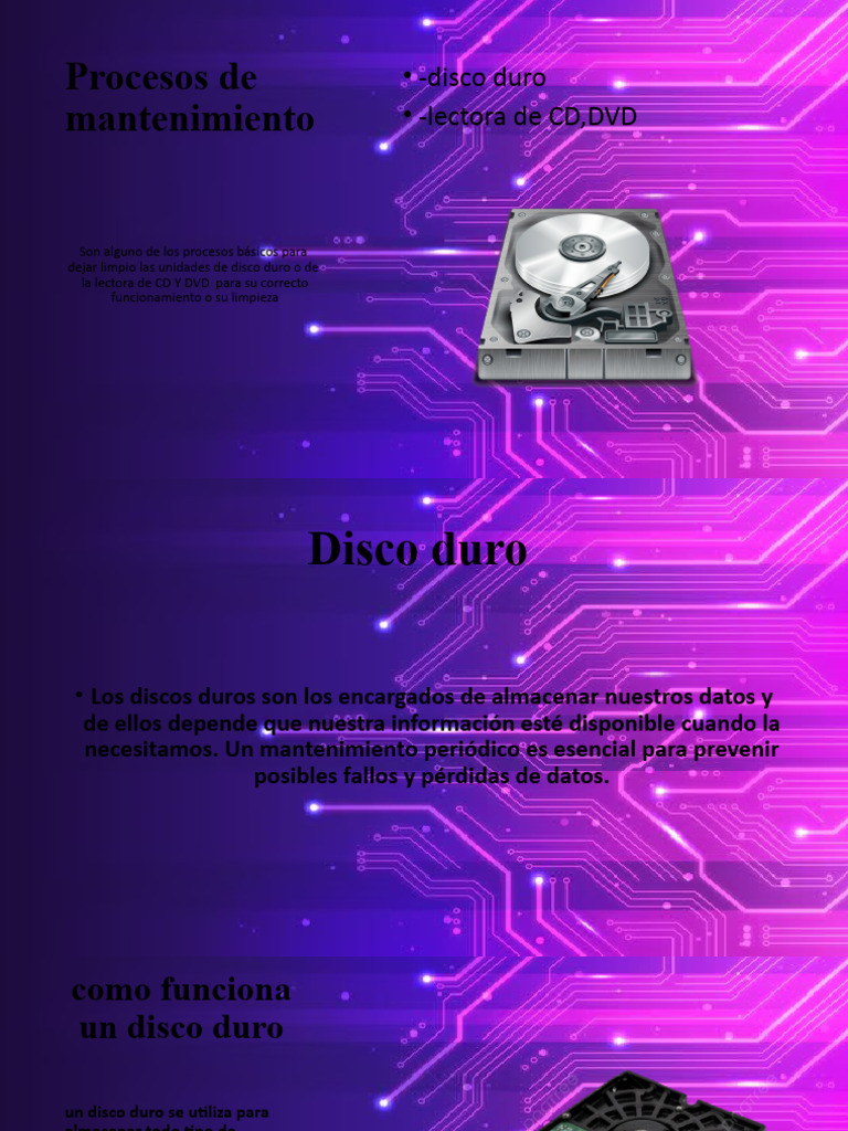 Procesos de mantenimiento | PDF | Disco duro | Disco compacto