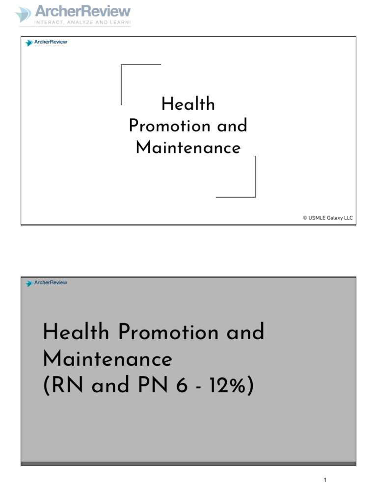 Health Promotion & Maintenance Guide | PDF | Preventive Healthcare ...