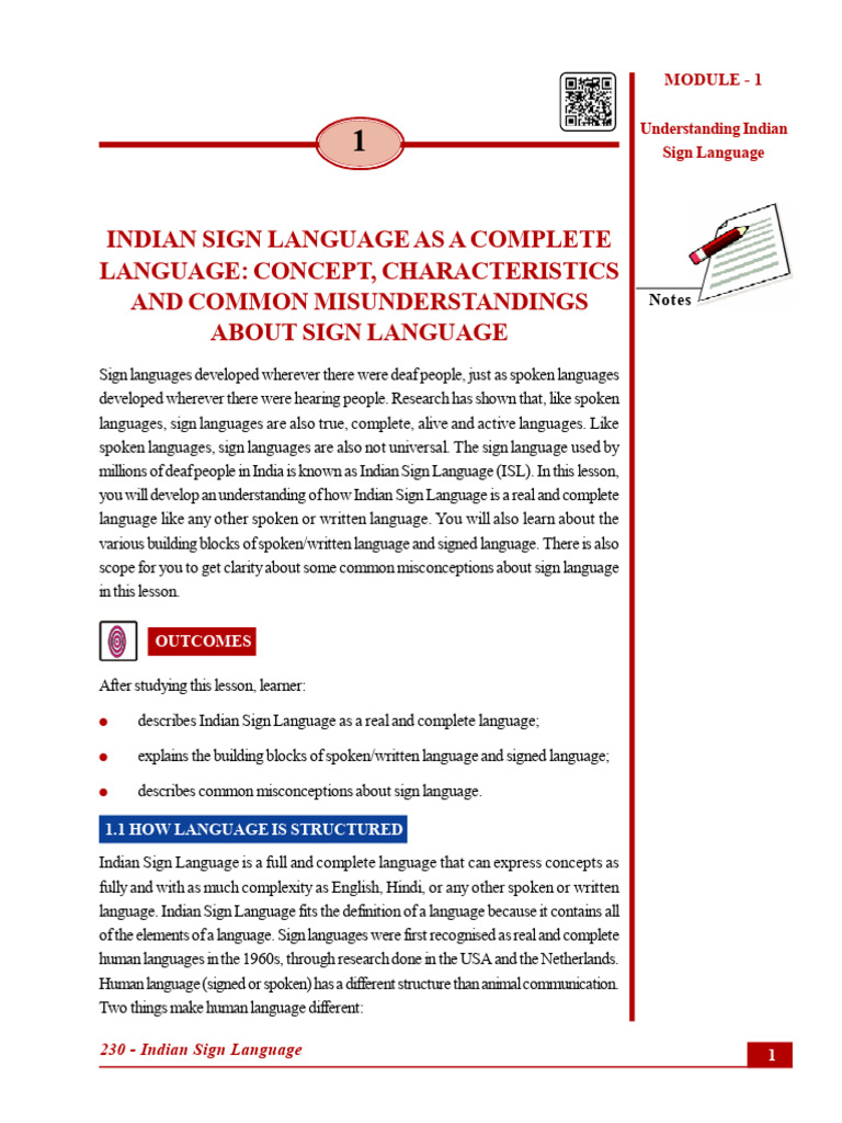 Sign Language Basic Chapter NCERT | Download Free PDF | Sign Language ...