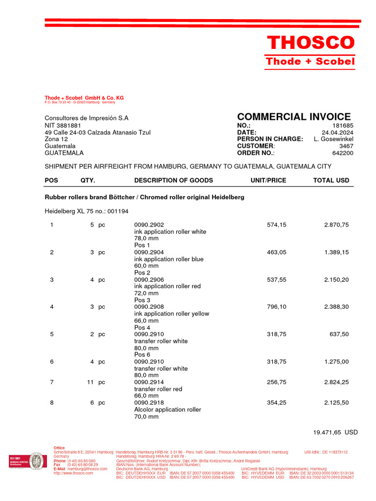 Commercial Invoice Signed | PDF | Financial Services | Banking