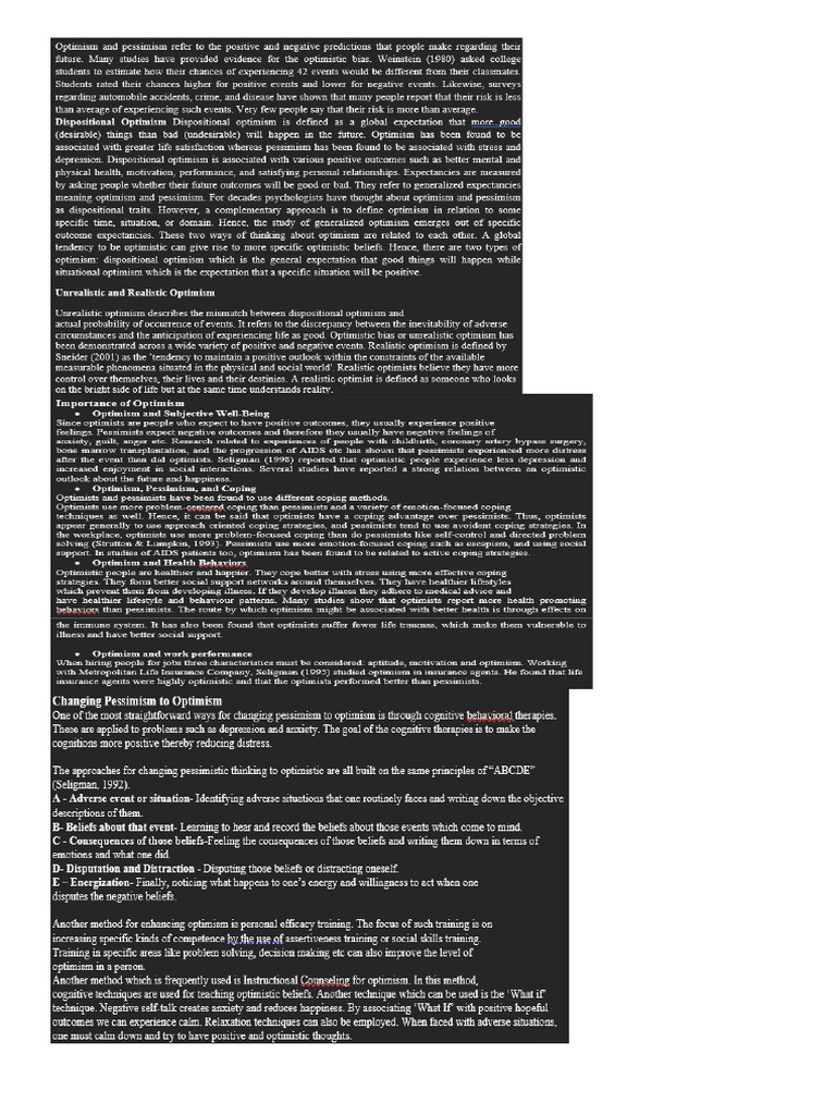 Optimism | PDF
