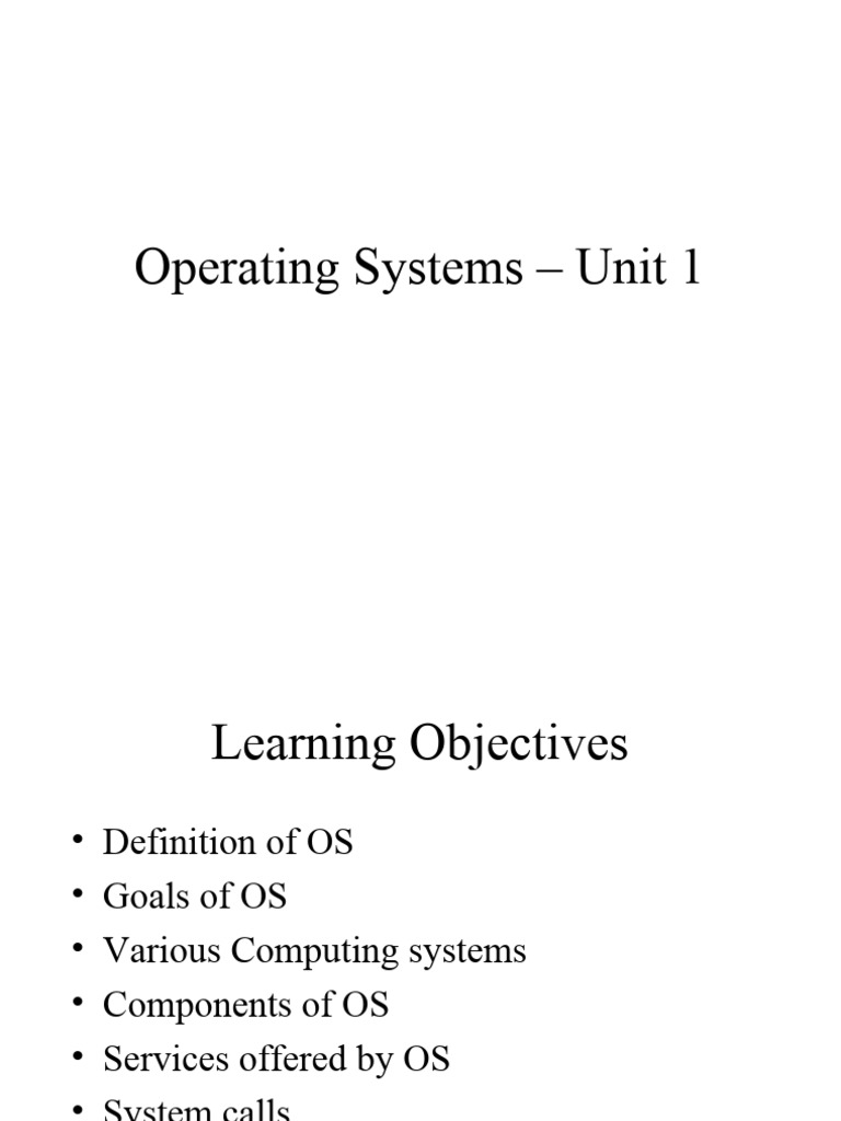 Unit 1 | Download Free PDF | Operating System | Computer Data Storage