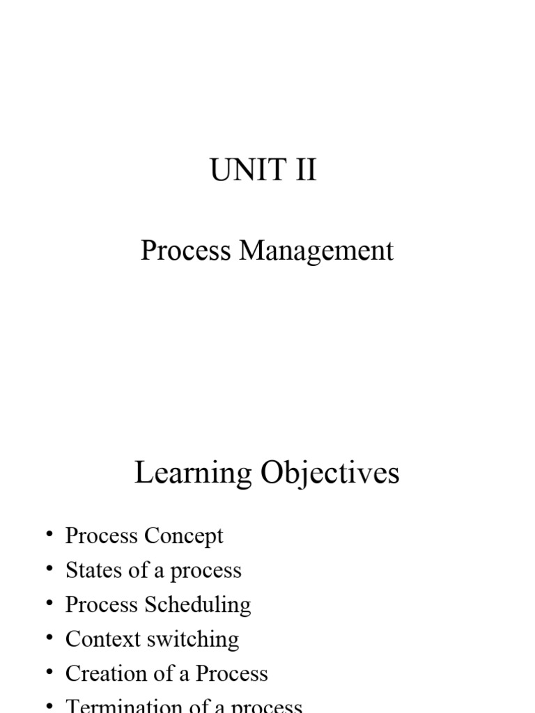 Process Management Overview and Scheduling | PDF | Process (Computing ...