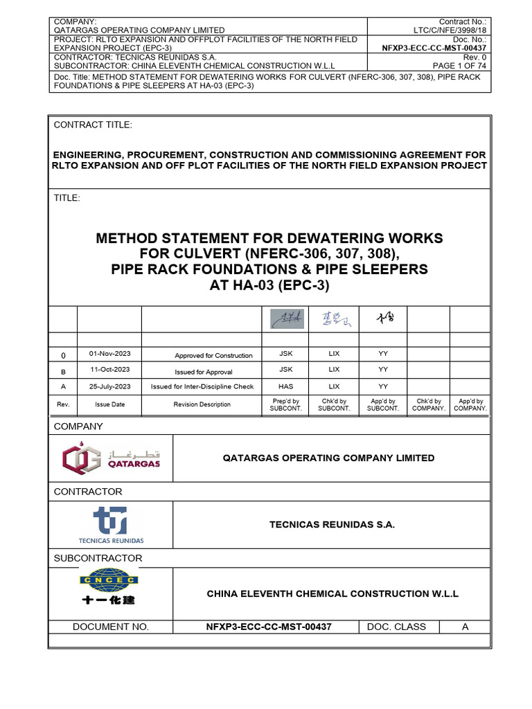 Dewatering MST | PDF | Pipe (Fluid Conveyance) | Regulatory Compliance