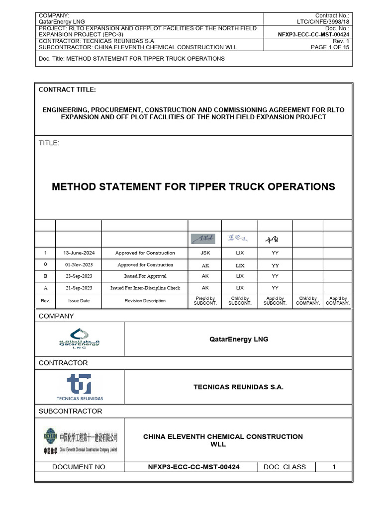 Tipper Truck Operation MST | Download Free PDF | Occupational Safety ...