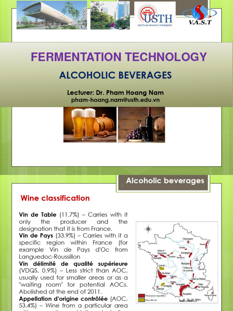 Lecture 2-Fermentation Technology-Dr Pham Hoang Nam | PDF | Winemaking | Wine