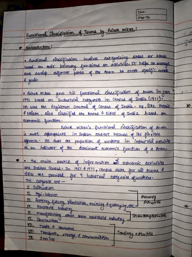 Ashok Mitra's Town Classification System | PDF