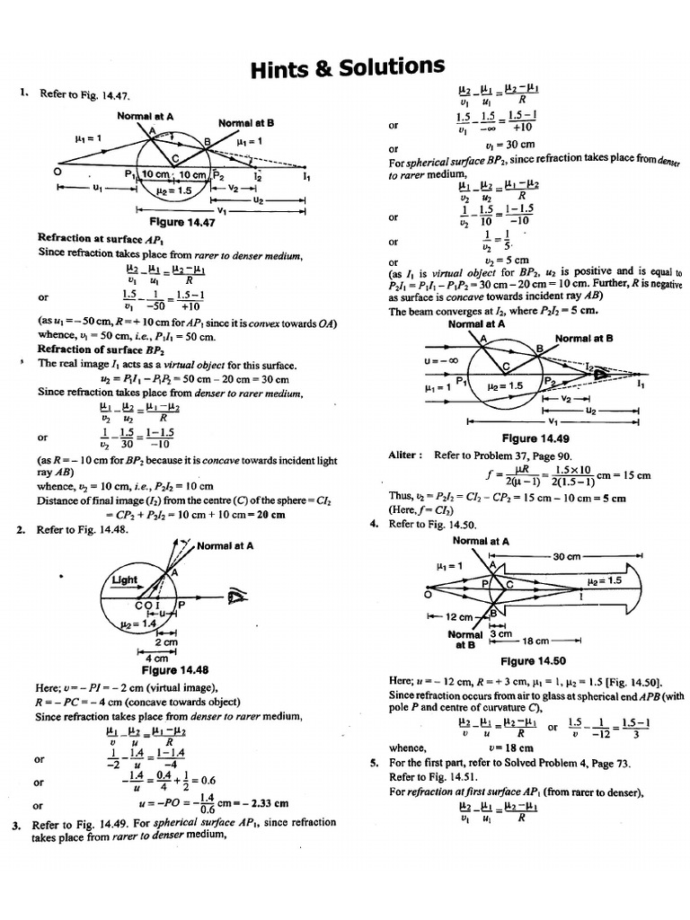 Solutions Refraction Curve Surface Pdf