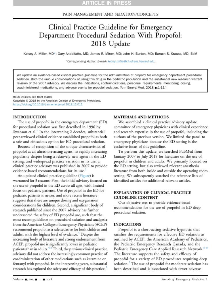Clinical Practice Guideline For Emergency Department Procedural ...