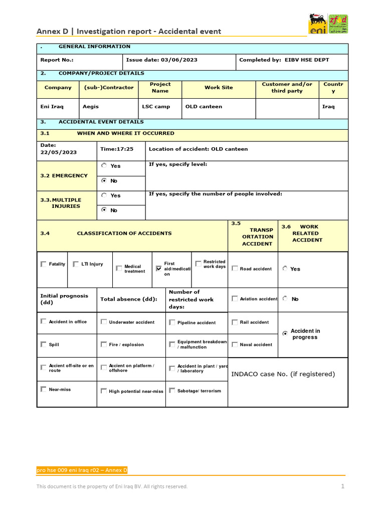 2023-05-28 Electrical Shock - Investigation Report | PDF