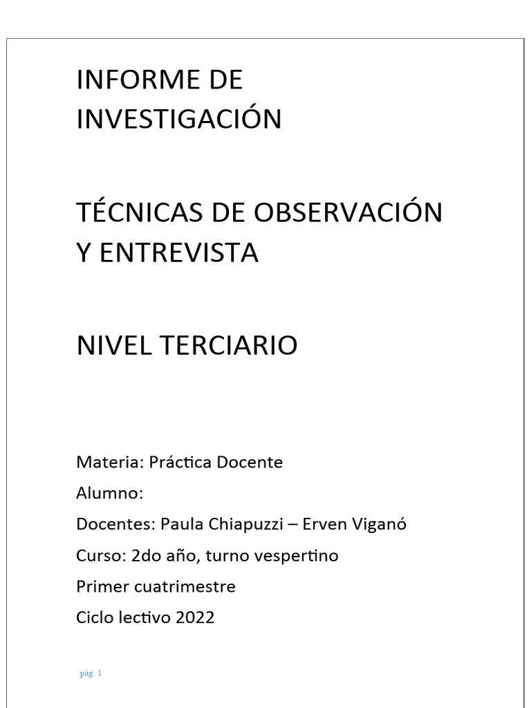 Ejemplo de Informe de Investigación | PDF | Enseñando | Plan de estudios