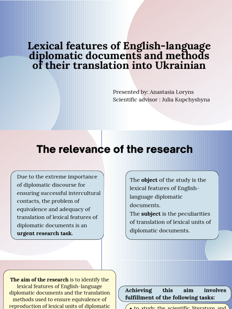 Lexical Features in Diplomatic Translation | PDF | Nato | Translations