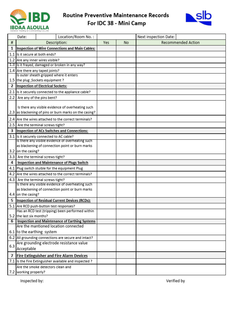 Routine Preventive Maintenance Records - IDC-38 | PDF