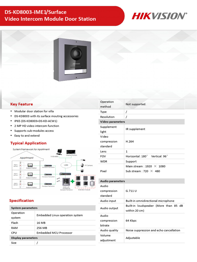 Video Intercom Module DS-KD8003 | PDF | Computer Network | Microphone