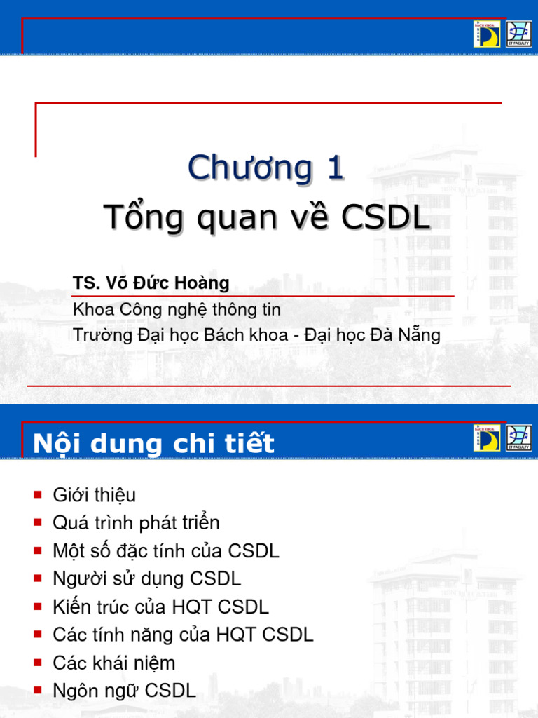 Chap01 TongQuanVeCSDL | PDF