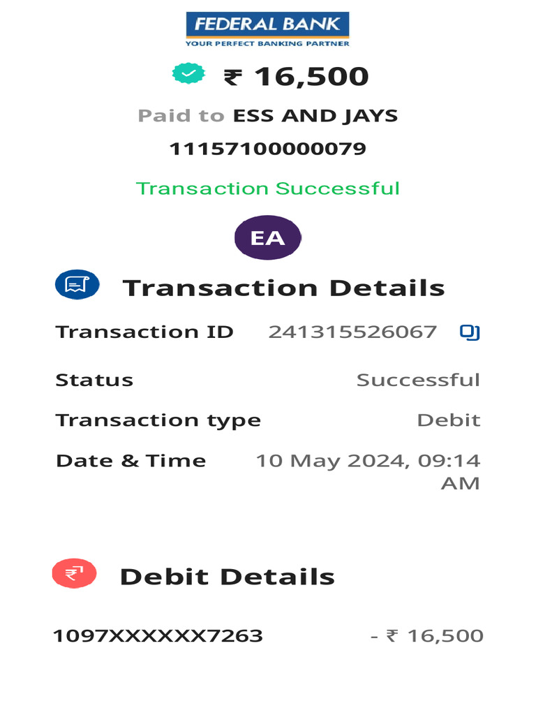 Paid To: Ess and Jays 11157100000079 | PDF