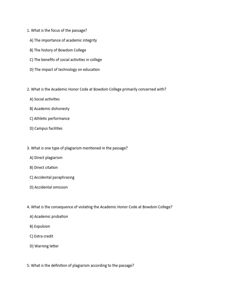 PLAGIARISM MCQ | Download Free PDF | Plagiarism | Academic Integrity