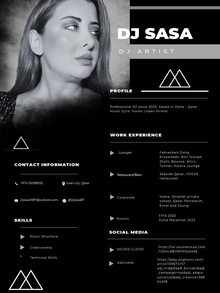 Red Professional DJ Artist Resume | PDF
