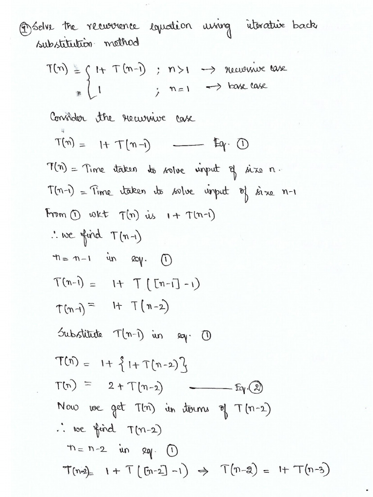 DSAD Session 2 Recurrence - Equation - 1 | PDF
