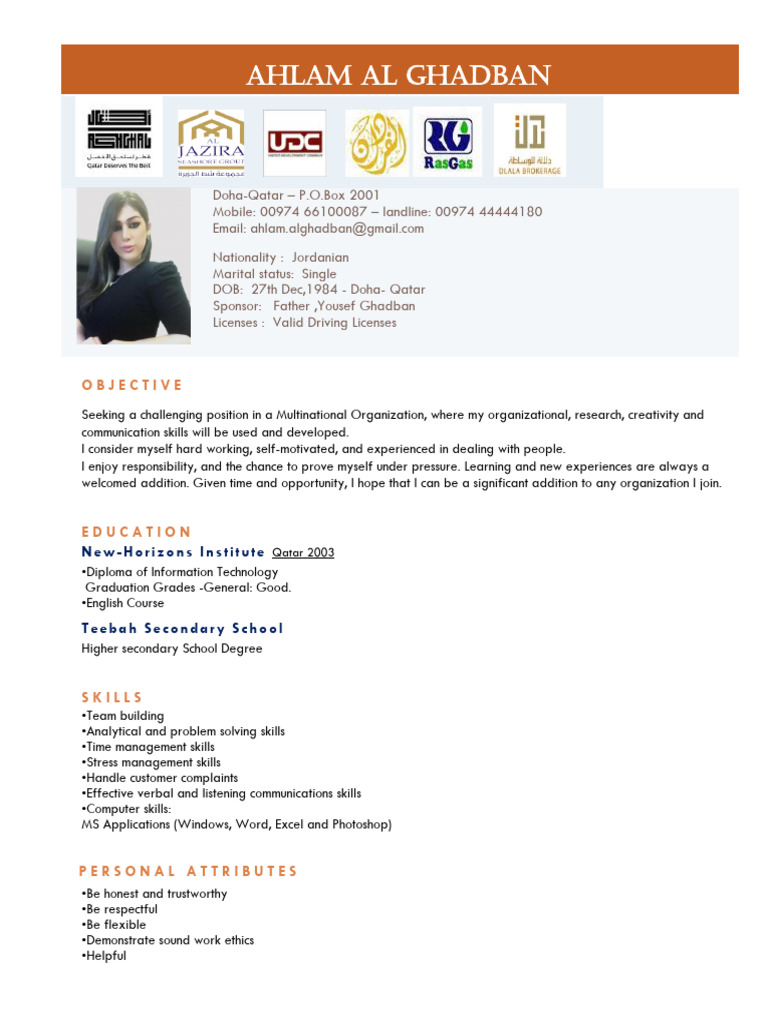 Ahlam Ghadban -Curriculum Vitae 2021 | PDF