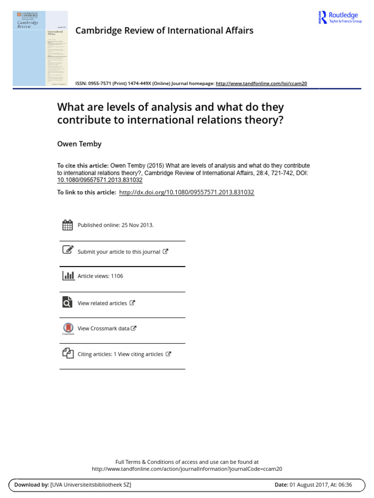 What Are Levels of Analysis and What Do They Contribute To ...