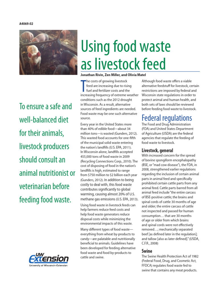 Food Waste as Livestock Feed Guide | PDF | Cottonseed | Soybean