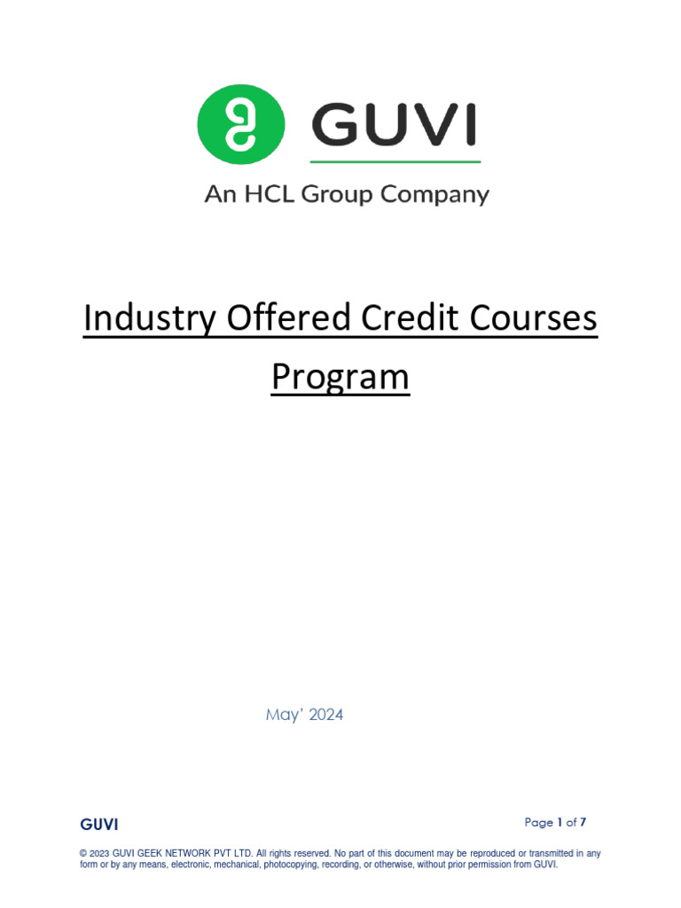 GUVI - Industry Credit Courses | PDF | Information Technology | Computing