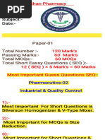 List of Pharmacist Papers With Answer Key 95 Papers - Pharmapedia | PDF | Pharmacist | Google Play
