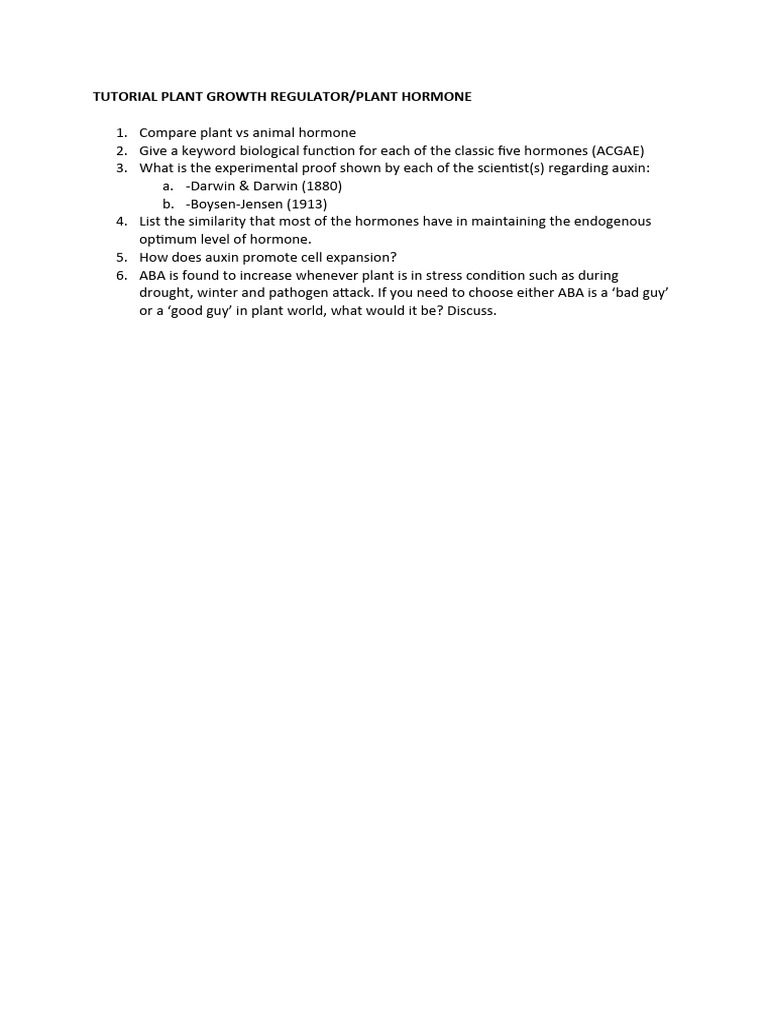 Tutorial Plant Growth Regulator | PDF