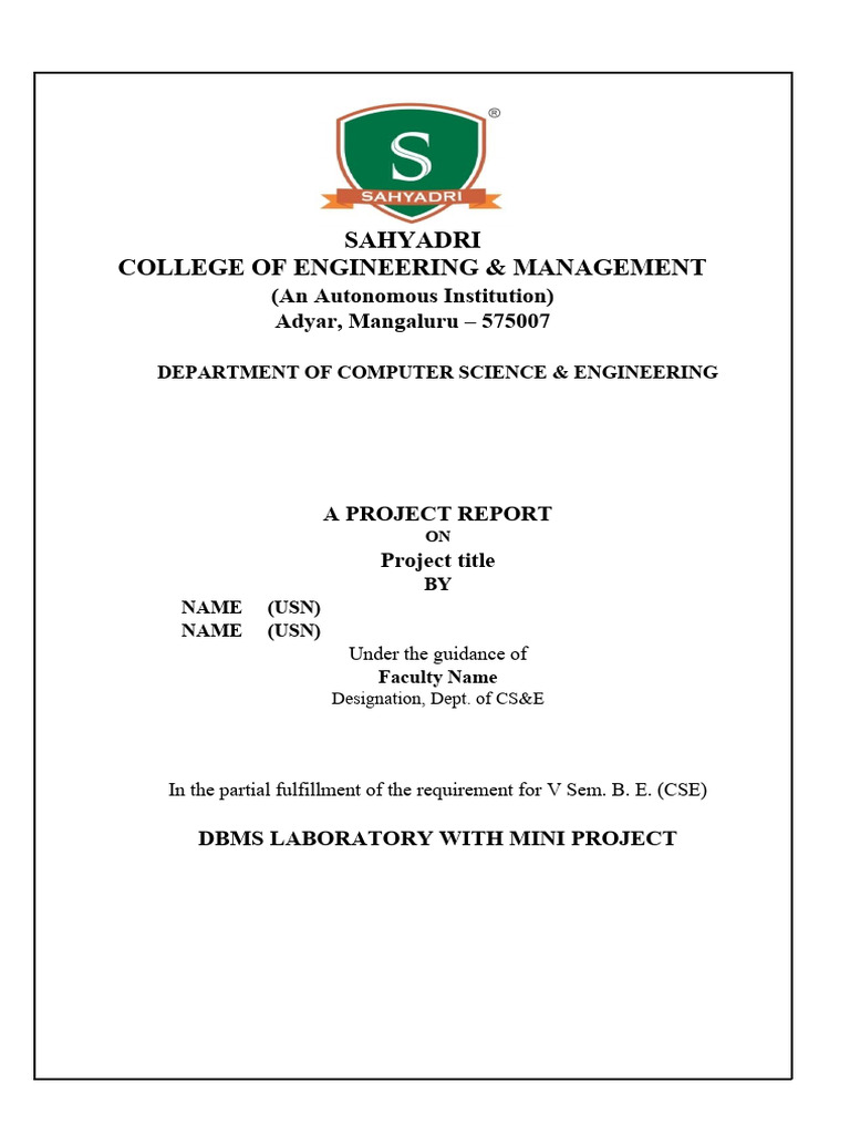 Report Mini - Project - Dbms | Download Free PDF | Computer Science ... Report Mini - Project - Dbms | Download Free PDF | Computer Science ...