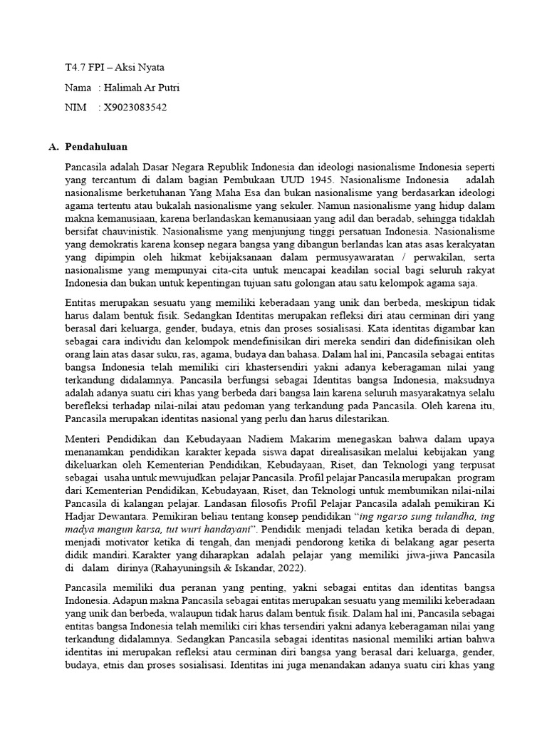 T4.7 FPI - Halimah AP | PDF