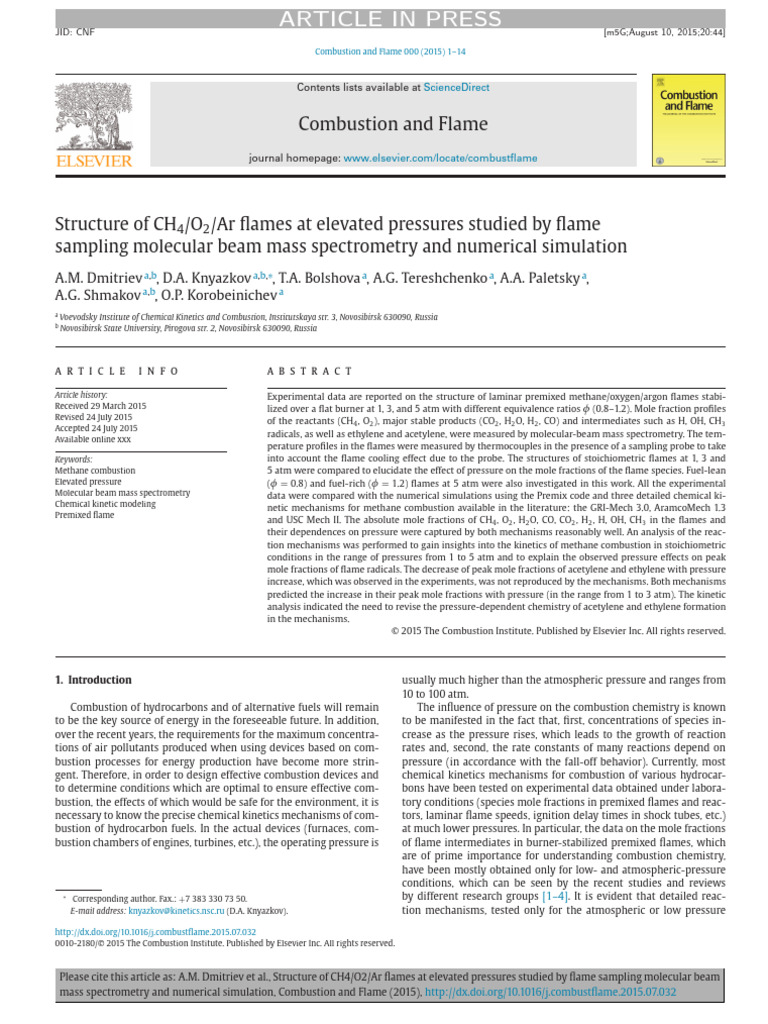 Methane Flame Structure Analysis | PDF | Combustion | Methane