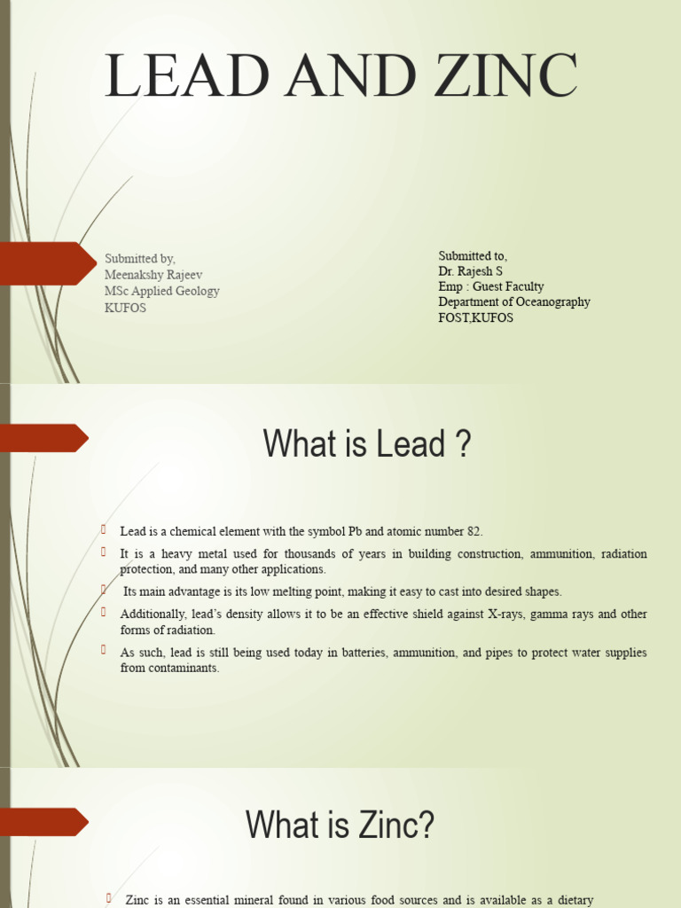 Lead and Zinc | PDF | Rock (Geology) | Sedimentary Rock