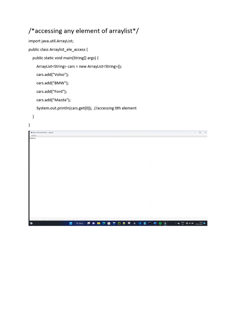 Accessing Any Element of Arraylist | PDF