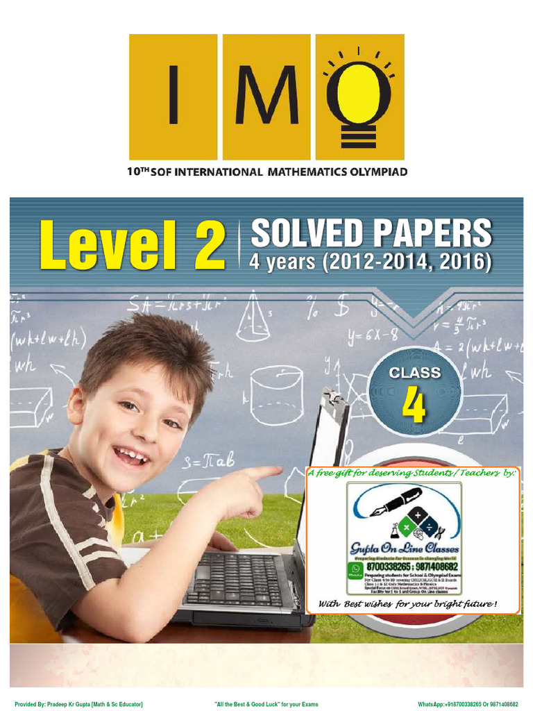 Class 4 IMO Level 2 PYrs QN Prs 2012-14-2016 PK Gupta | PDF | Mathematics