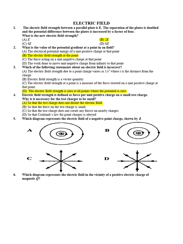 Electric Field | PDF | Electric Field | Electron