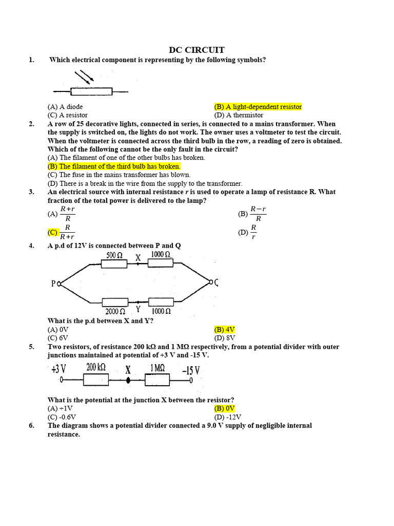 DC Circuits | PDF | Voltage | Electrical Resistance And Conductance