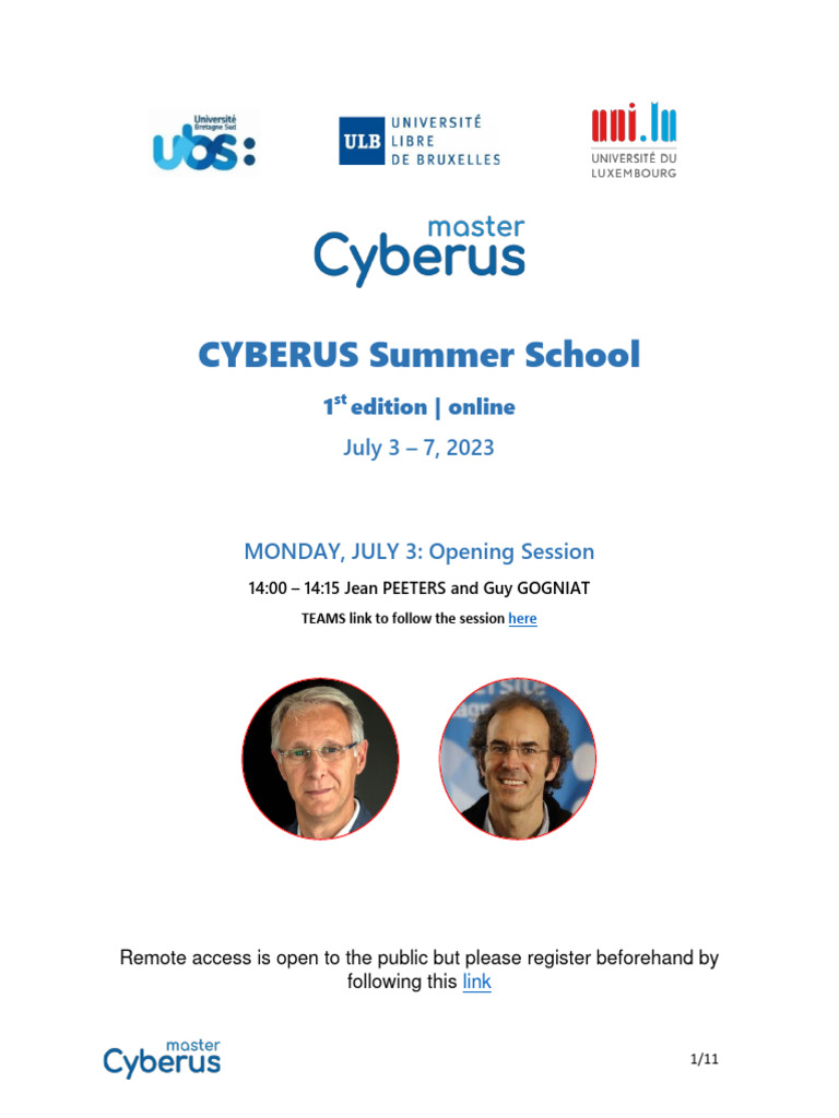 cyberus-summer-school-program-v6 | PDF | Security | Computer Security