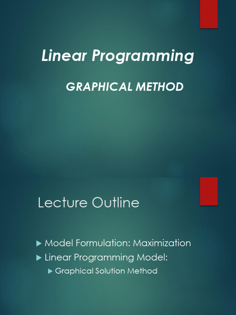 LP Graphical Formulation | PDF | Linear Programming | Mathematical ...