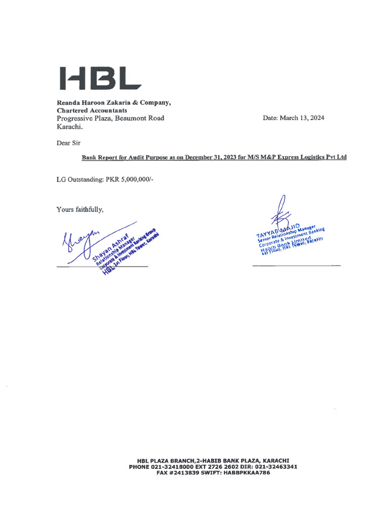 Bank Guarantee HBL | PDF