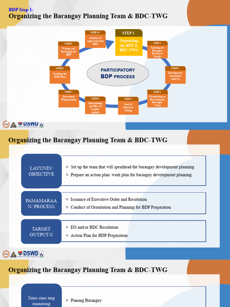 Step 1 - Organizing The Barangay Planning Team | PDF