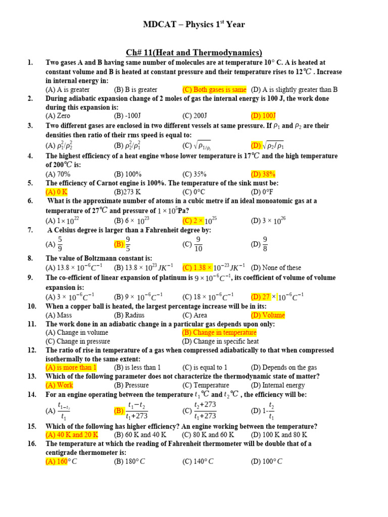 Heat and Thermodynamics Concepts | PDF | Temperature | Heat