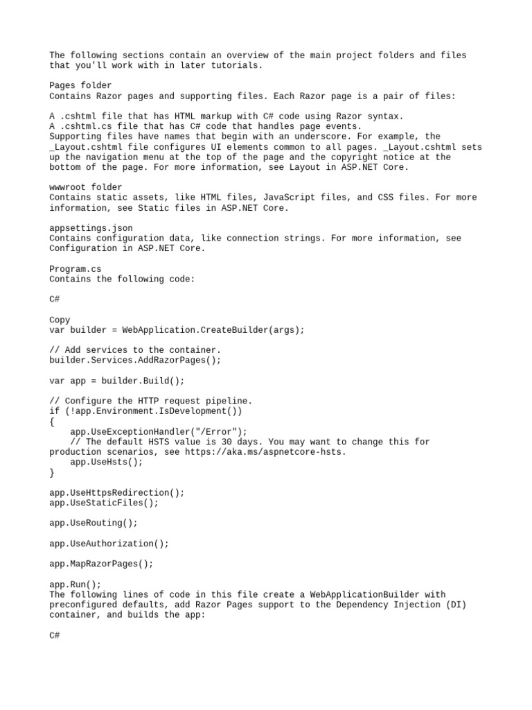 Examine The Project Files | PDF | C Sharp (Programming Language) | Active Server Pages
