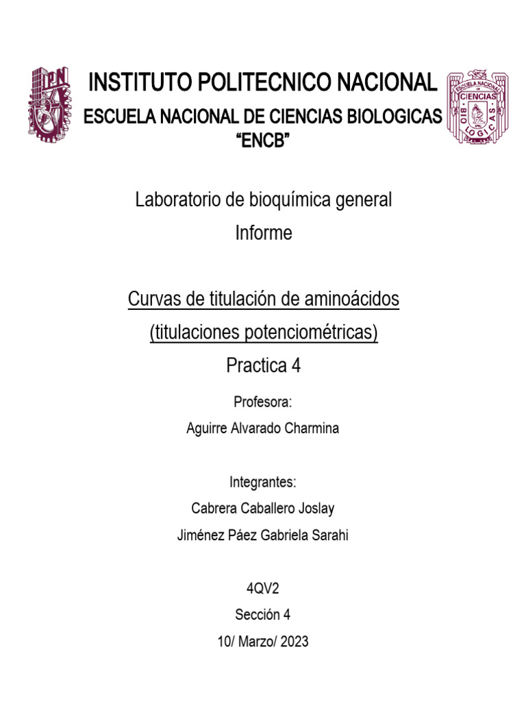 Informe Practica 4 | PDF | Química | Valoración