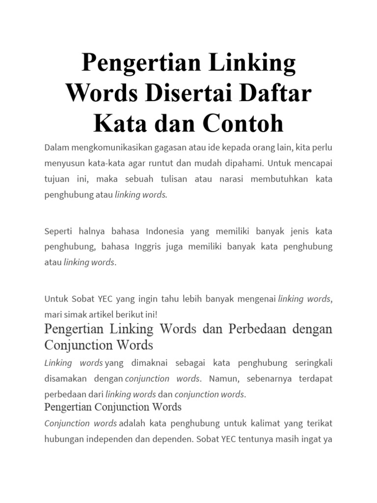 Linking Word | PDF