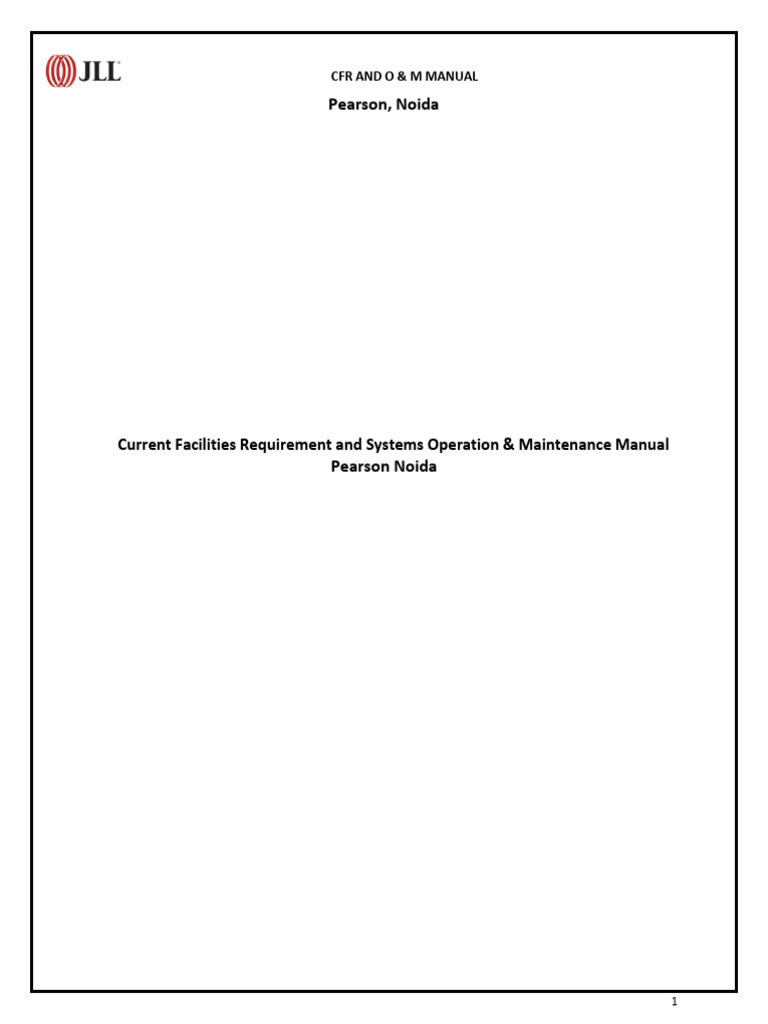 CFR o & M Manual - Pearson Noida | PDF | Lighting | Duct (Flow)